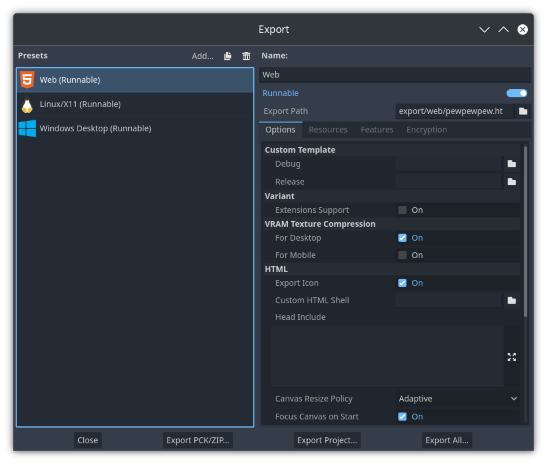How To Export A Godot 4 Game To Run On The On Itch io Foosel